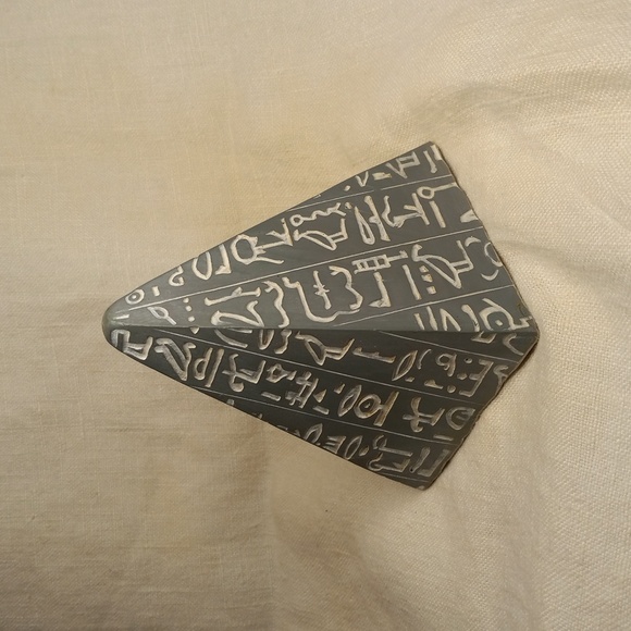 None | Office | Vintage Stone Look Pyramid Paperweight With ...